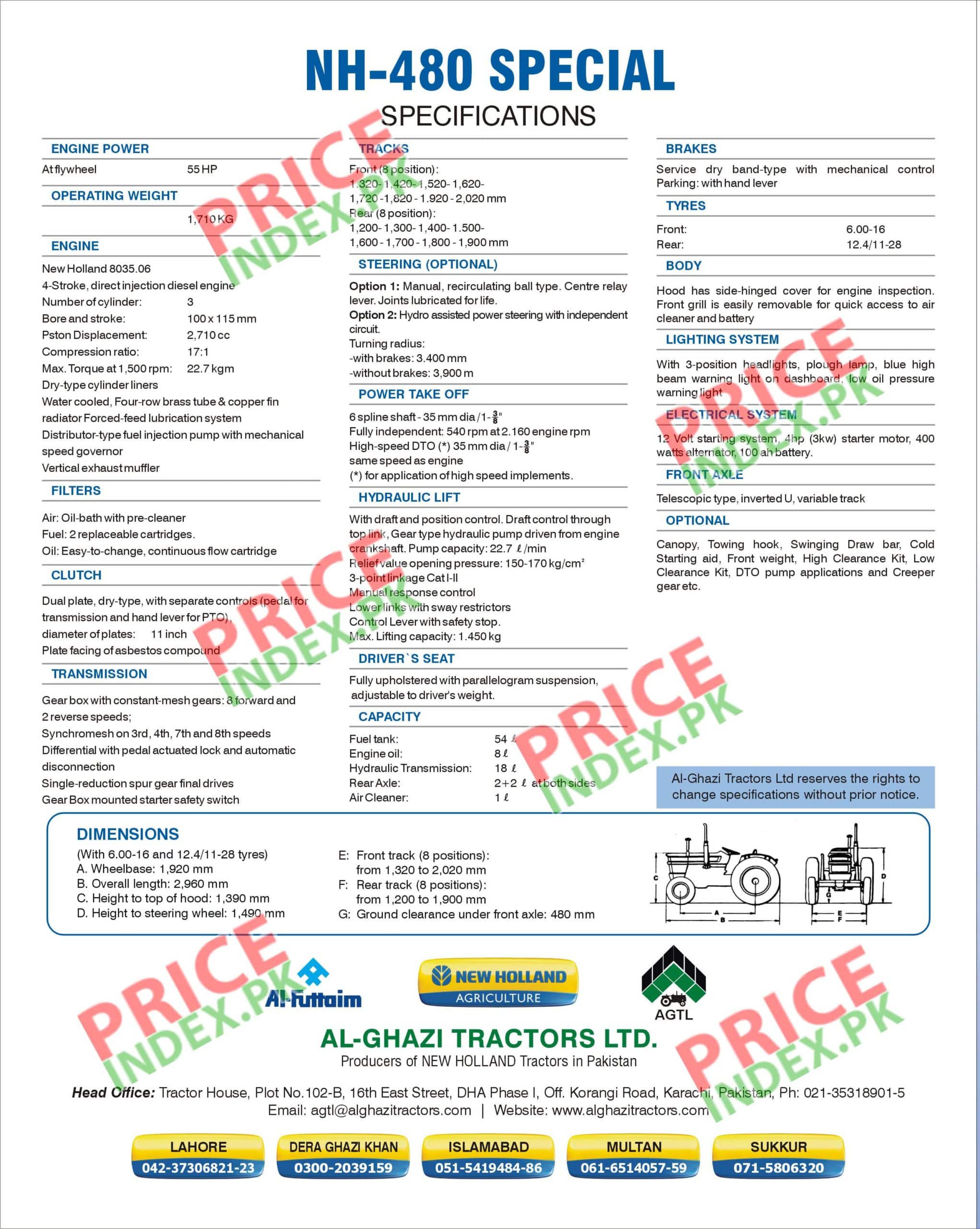 New Holland Fiat 480 55HP Tractor Price in Pakistan Model 2023